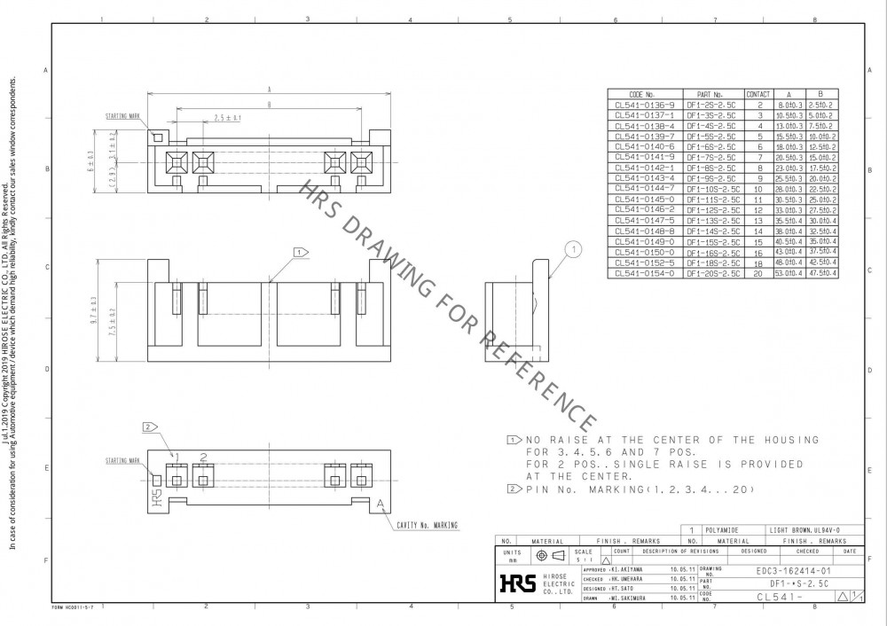 HRS DF1-2S-2.5C technical document preview