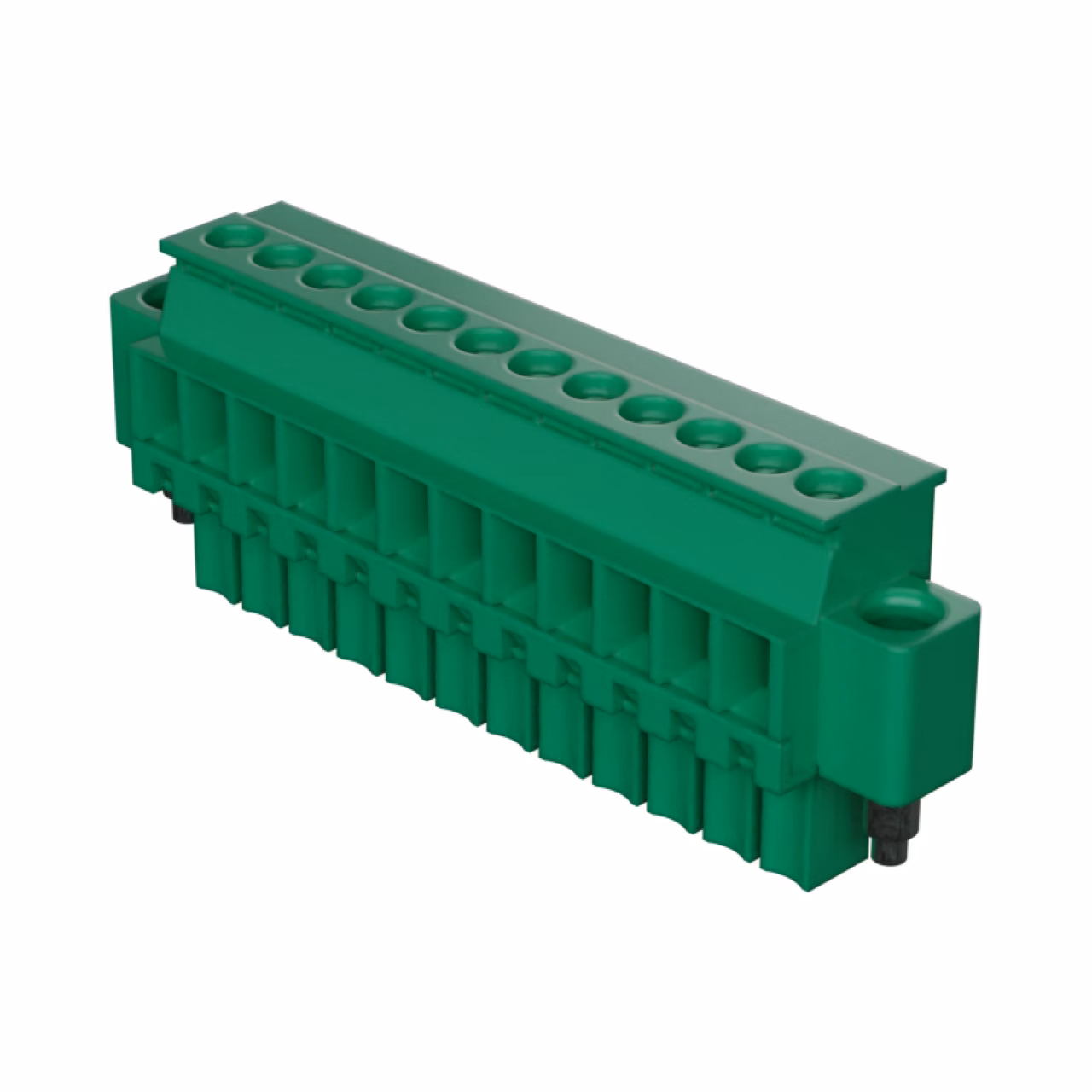 3.50mm Pitch Eurostyle Vertical Plug, with Retention Screws, Rear Wire Entry, Green Housing, 12 Circuits for sale