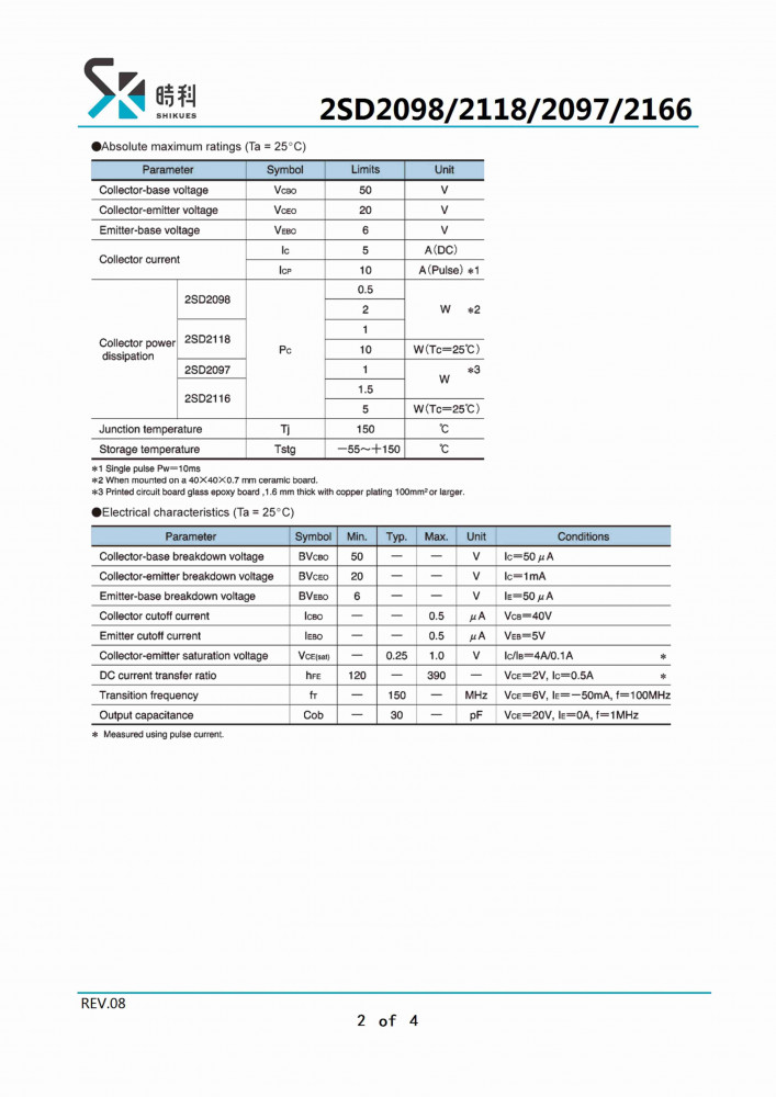 2SD2098R datasheet page 2