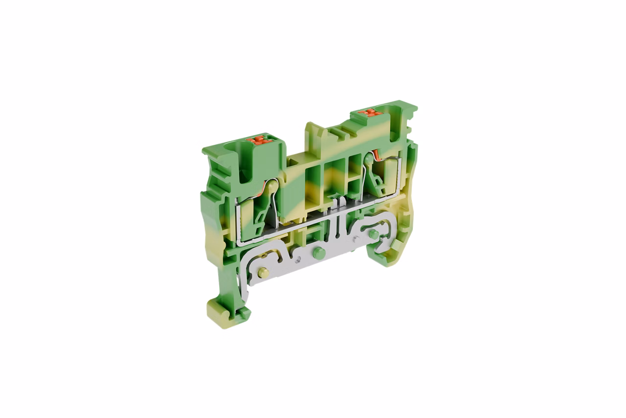 Single Level Grounding Terminal Block, Push-in design, 5.10mm Width, 600V for sale