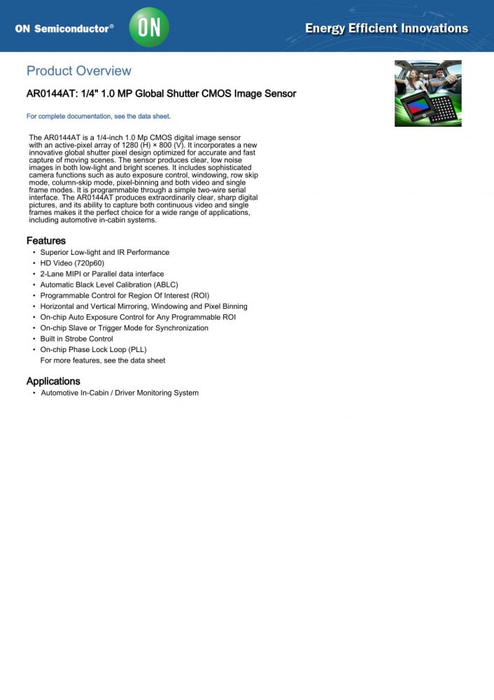 AR0144AT technical document page 1