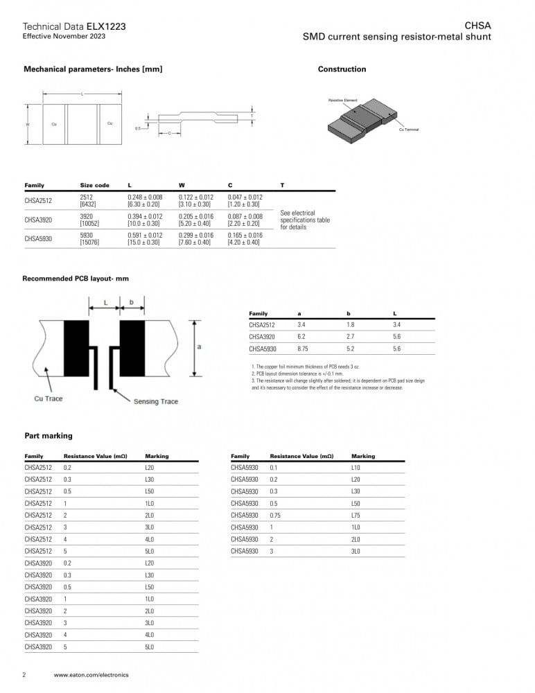 EATON CHSA datasheet page 2