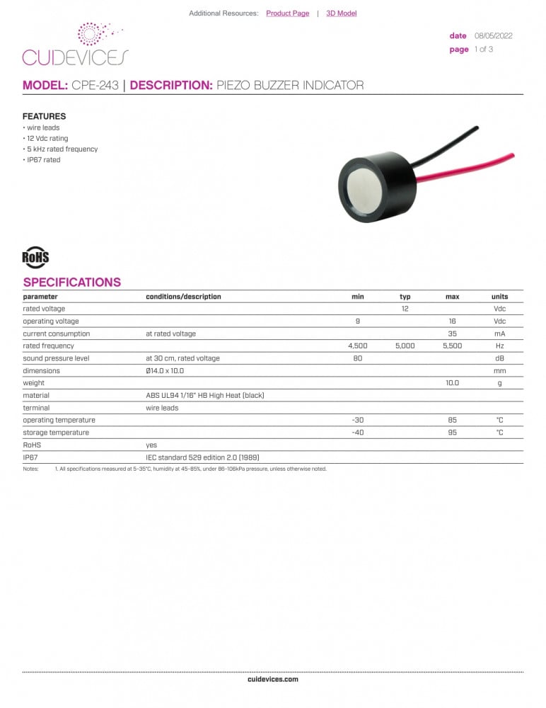 CPE-243 datasheet page 1