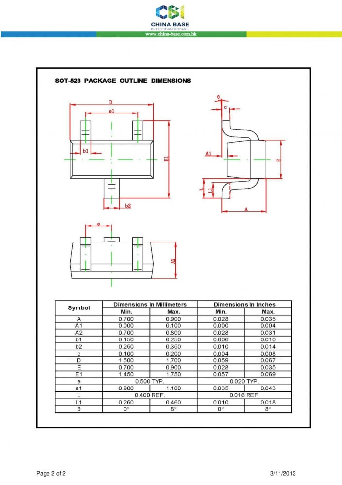CBI MMBT3906T datasheet page 2