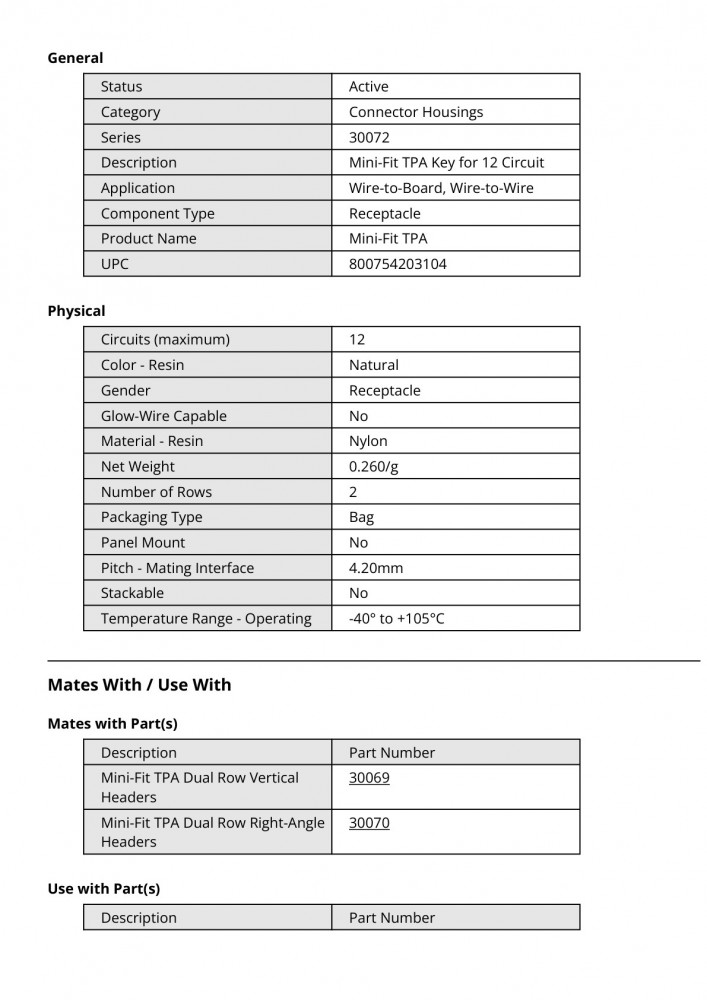 Technical document page 2 for MOLEX 15979121