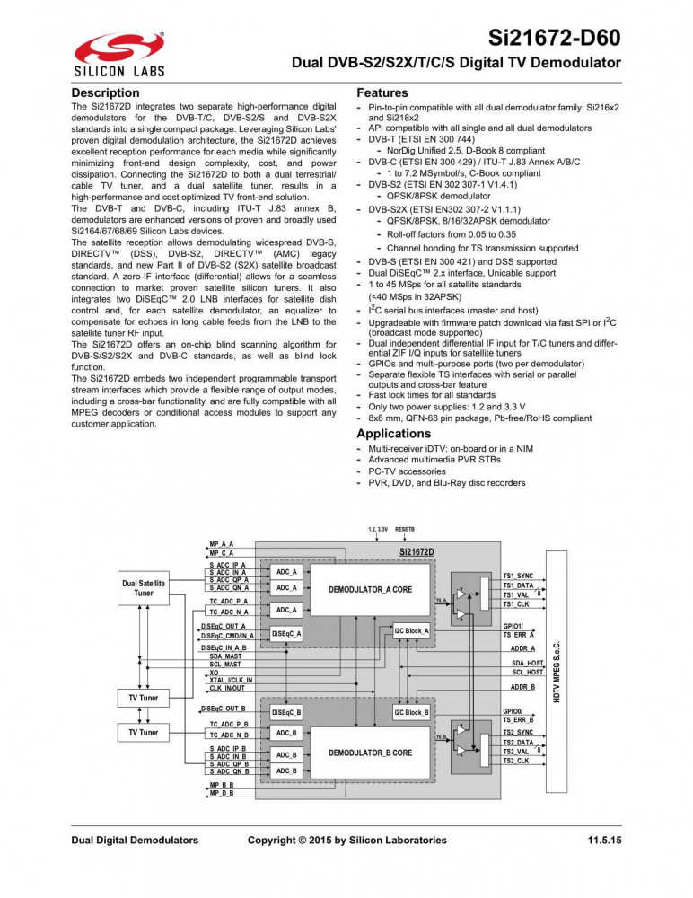 SI21672-D60-GMR technical document page 1