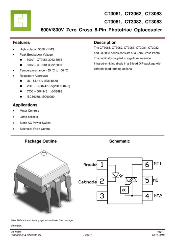 CT3081 datasheet page 1