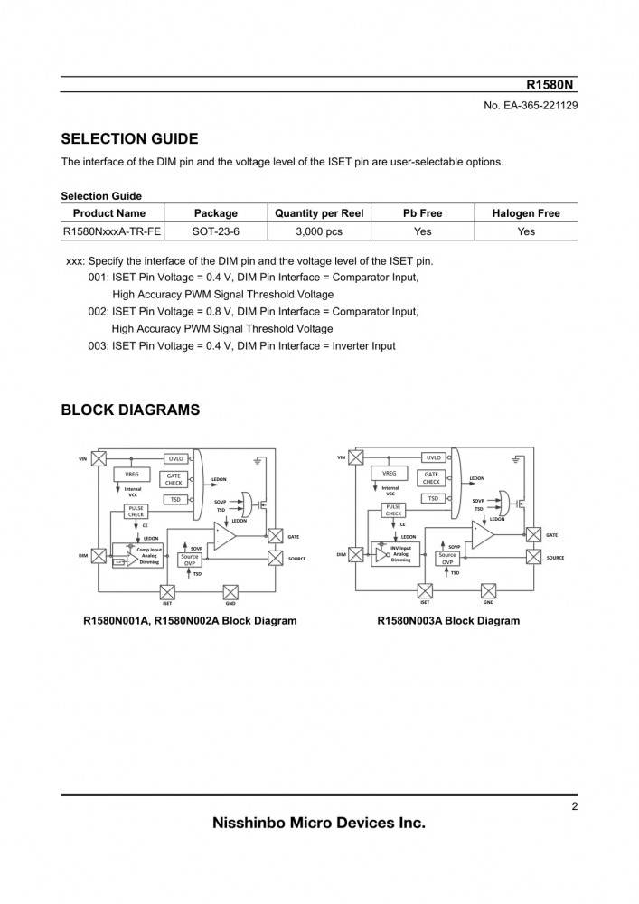 R1580N datasheet page 2