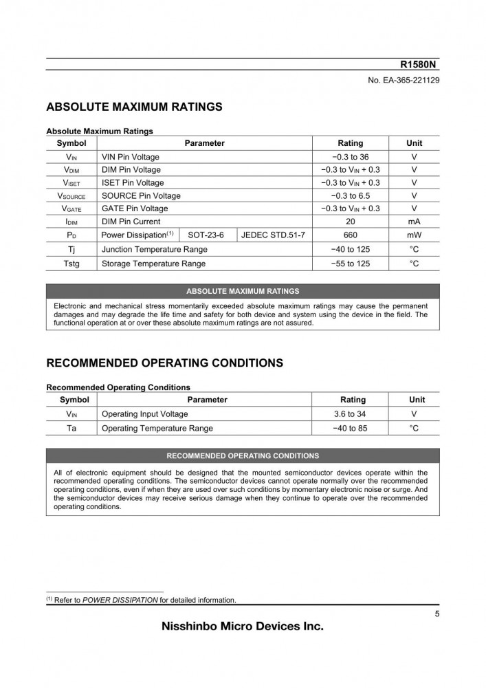 R1580N datasheet page 5