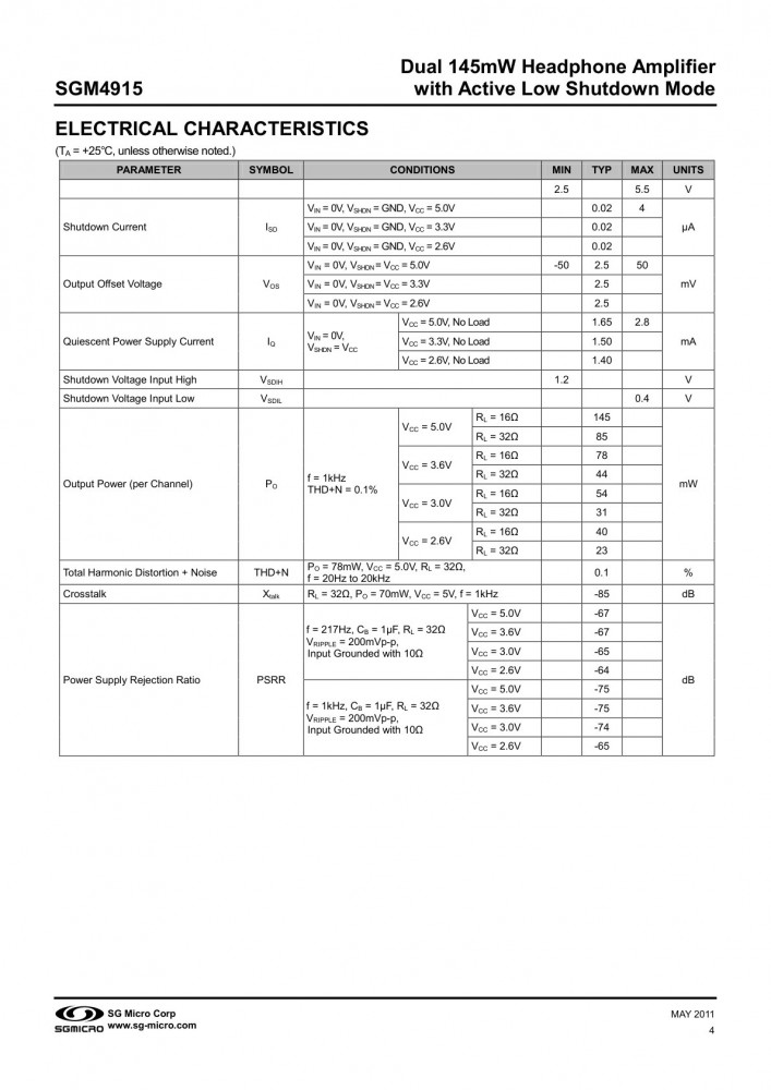 SGM4915 datasheet page 4