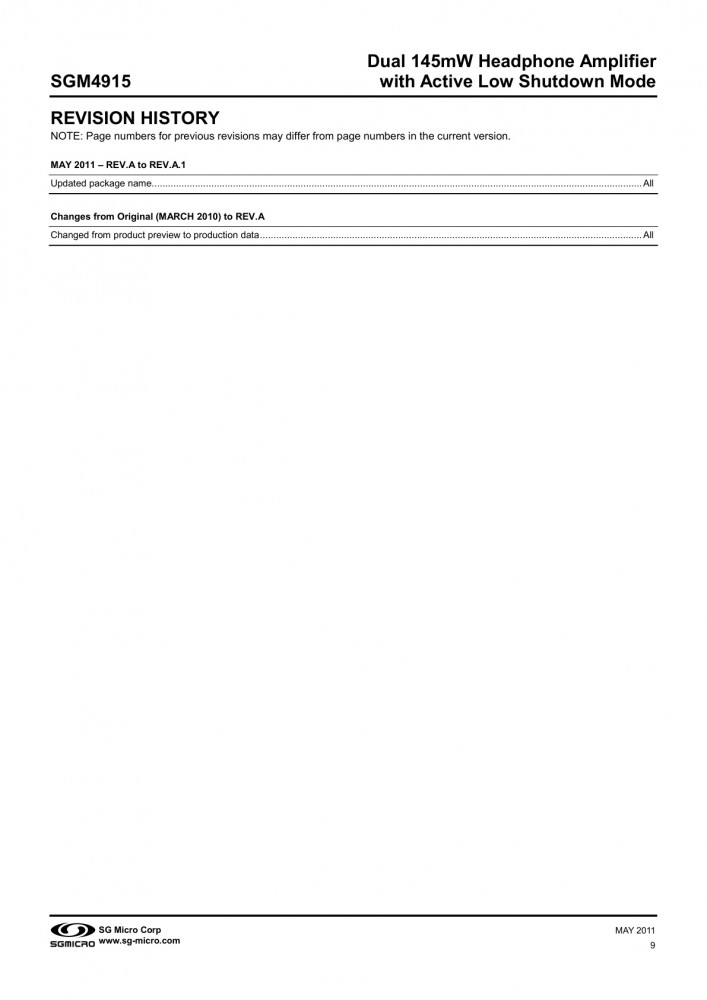 SGM4915 datasheet page 9