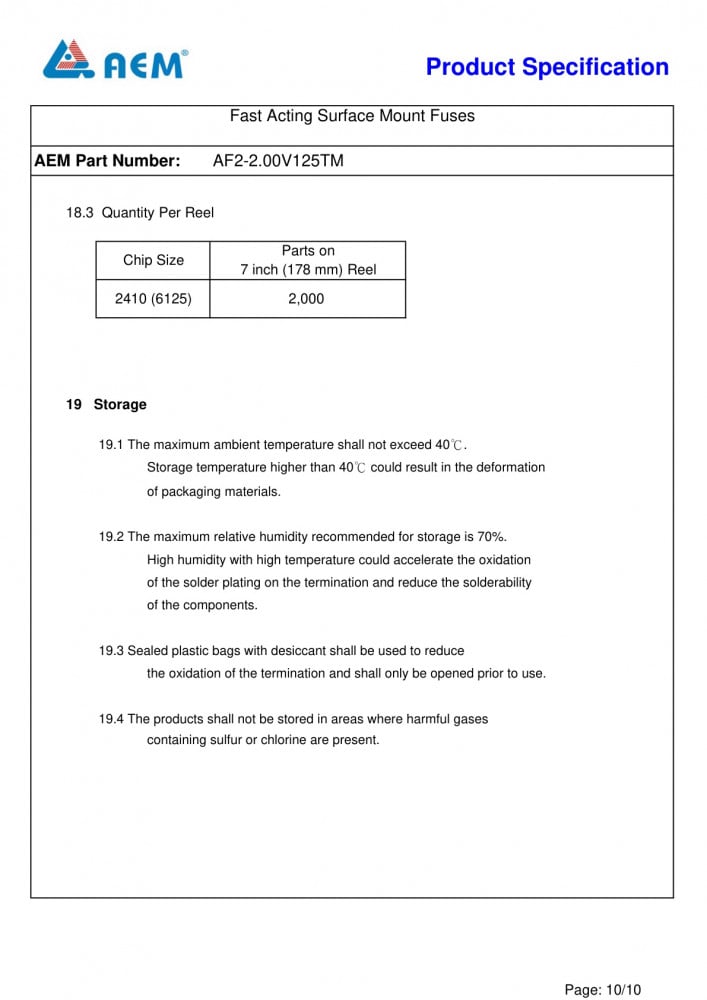 AF2-2.00V125TM datasheet page 10