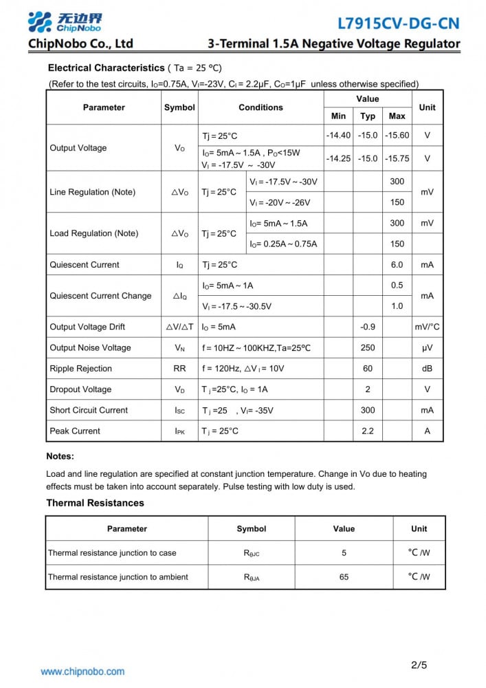 L7915CV-DG-CN datasheet page 2