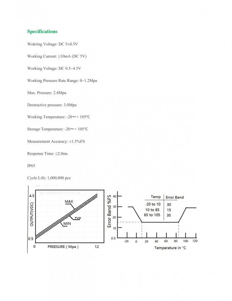 Water pressure sensor product document image 2