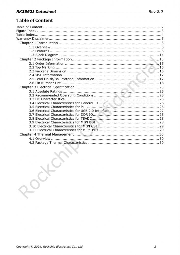 RK3562J datasheet page 2