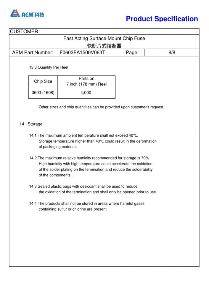F0603FA1500V063T datasheet page 8