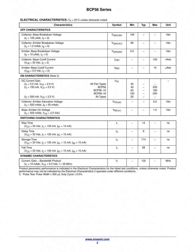 SBCP56-16T3G datasheet page 2