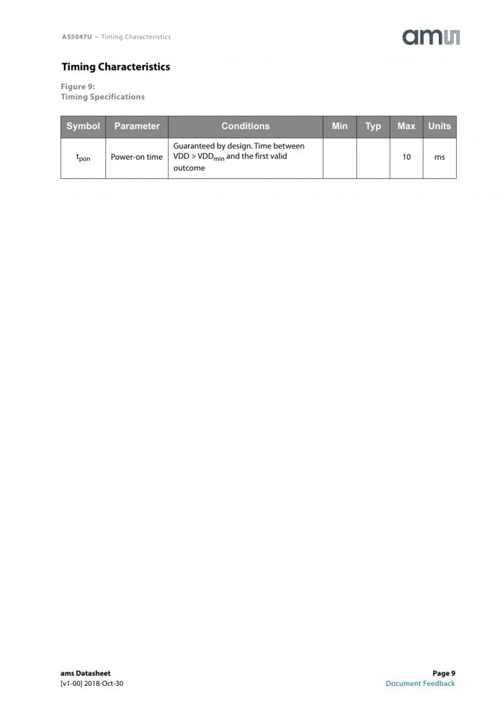 AS5047U datasheet page 9