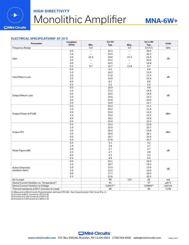 MNA-6W+ datasheet page 2