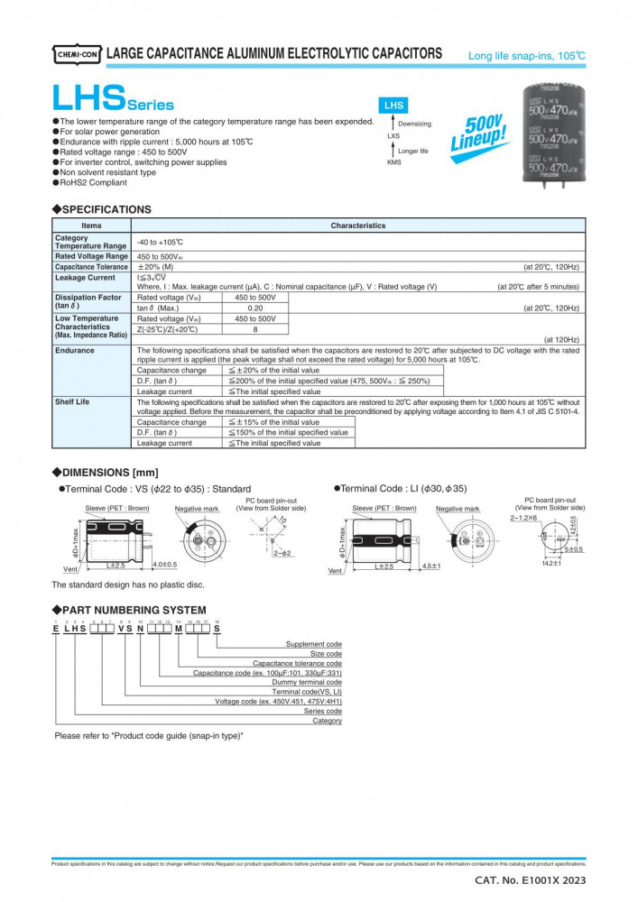 NCC LHS series technical document page 1
