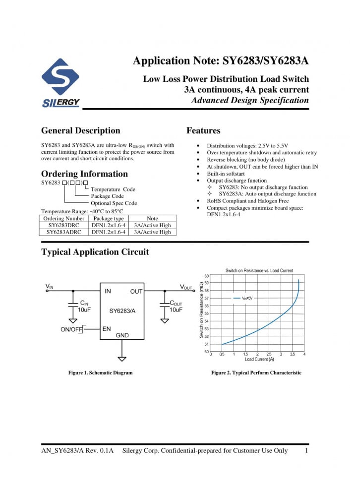 SY6283DRC datasheet page 1