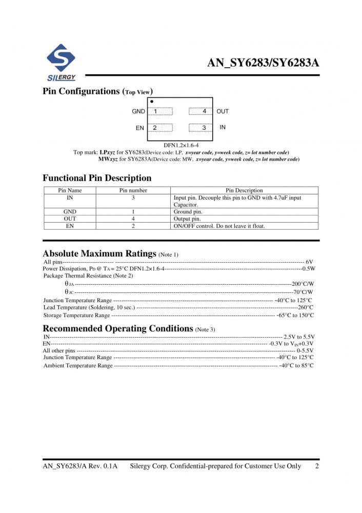 SY6283DRC datasheet page 2