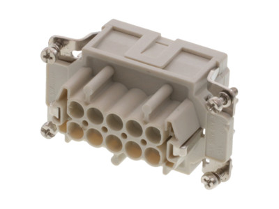 Heavy-Duty Spring Terminal Insert, Female, 10-Pole, 16A, Silver (Ag) Plated Contacts, Size 10B «57x27» for sale