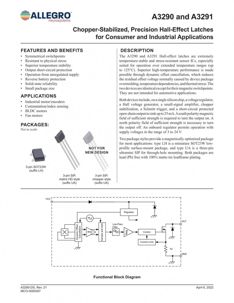 A3291KUA-T datasheet page 1