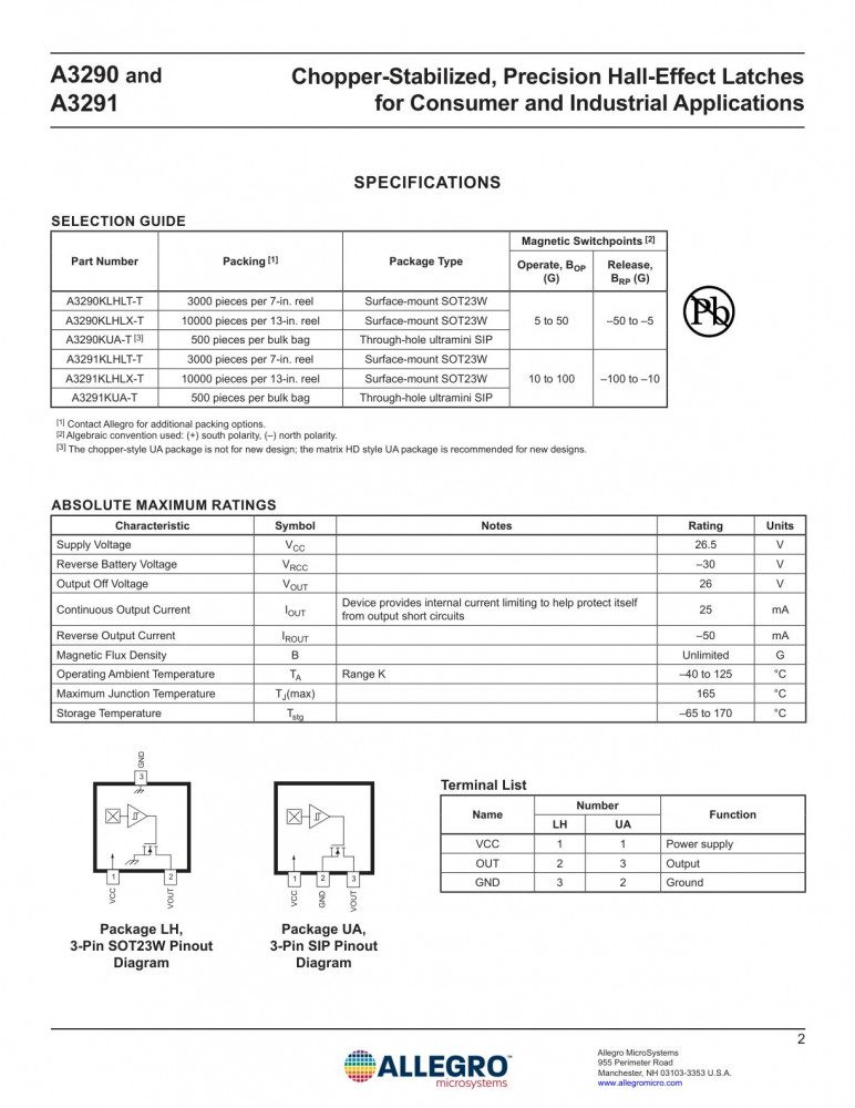 A3291KUA-T datasheet page 2