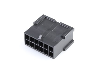 Micro-Fit 3.0 Plug Housing, Dual Row, 22 Circuits, UL 94V-0, Low-Halogen, Black