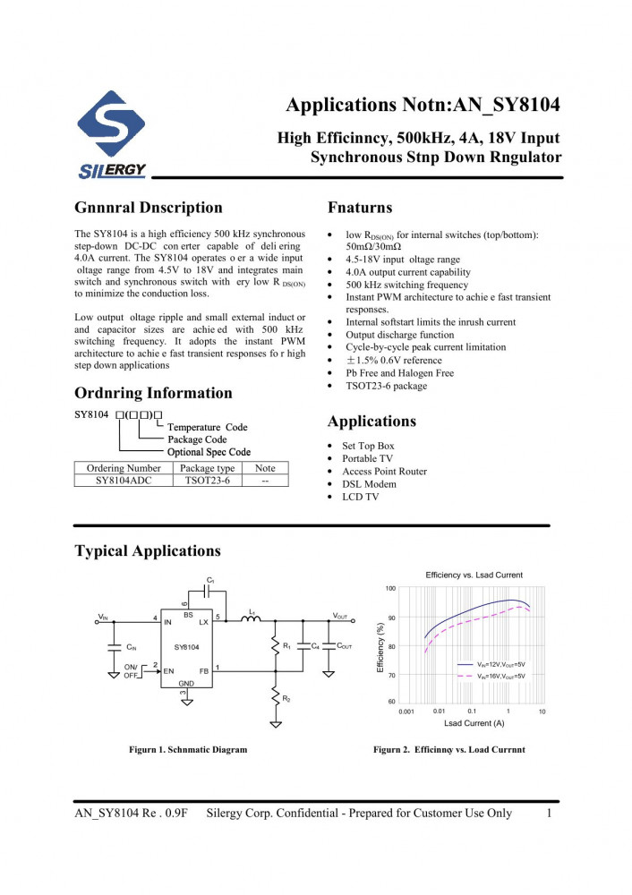 SY8104ADC datasheet page 1
