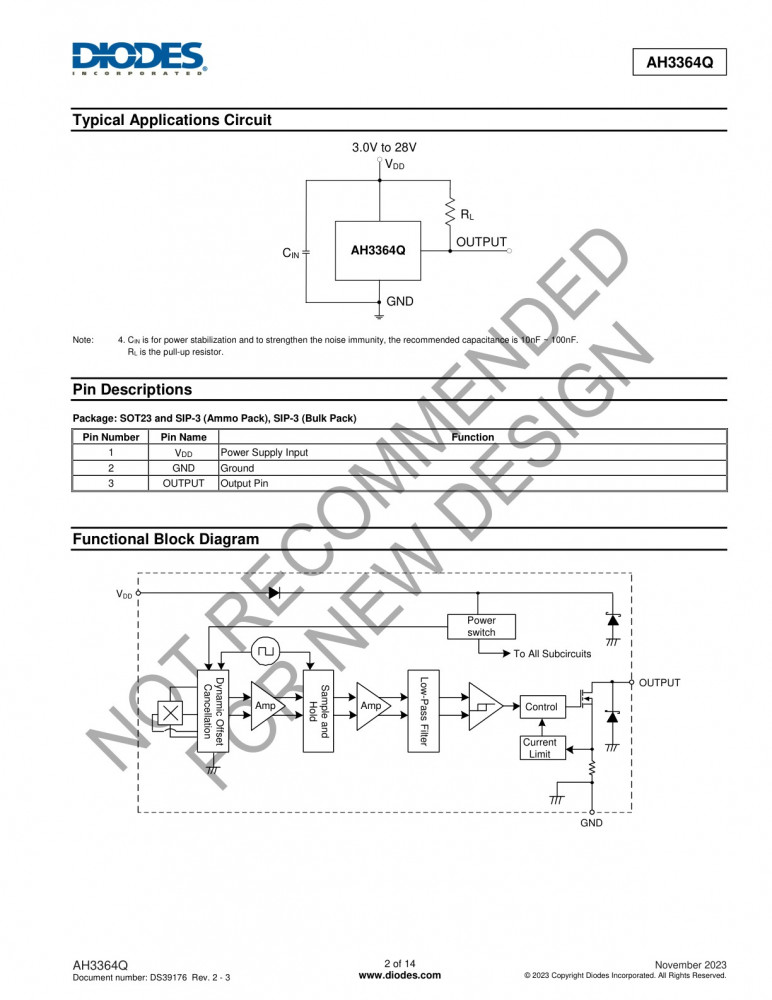 AH3364Q datasheet page 2