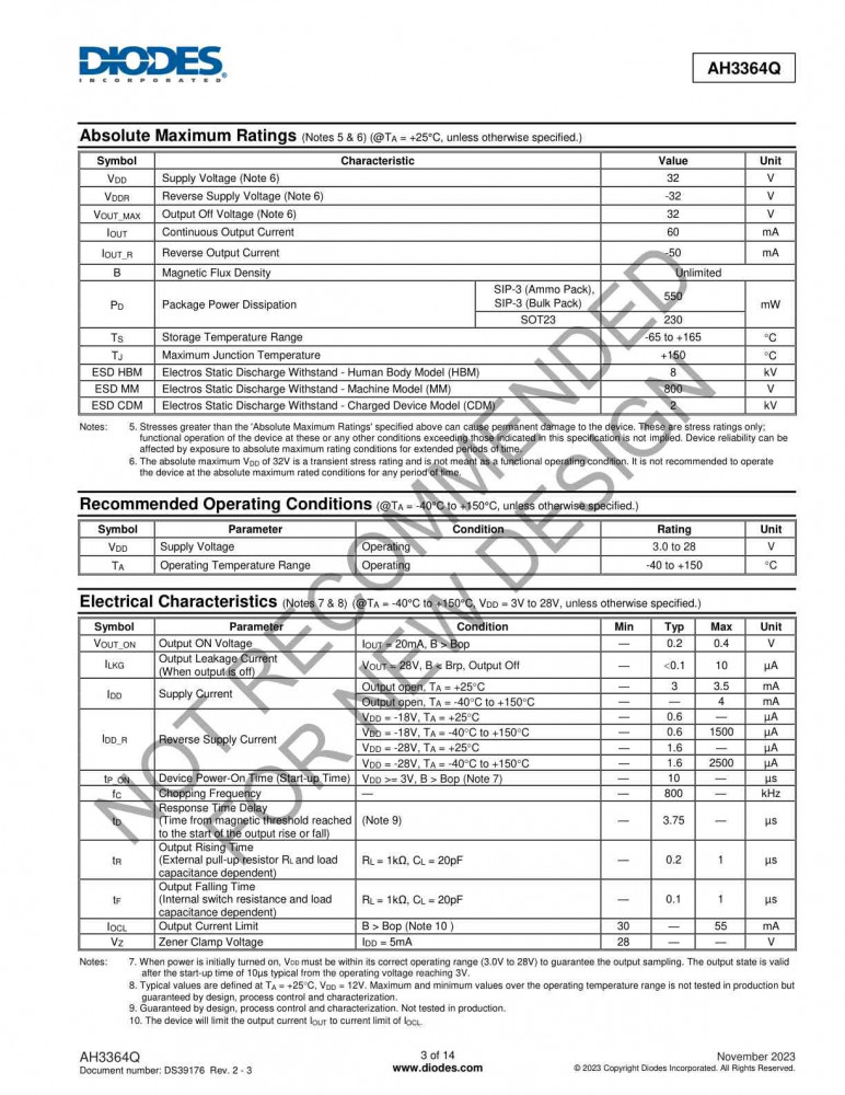 AH3364Q datasheet page 3