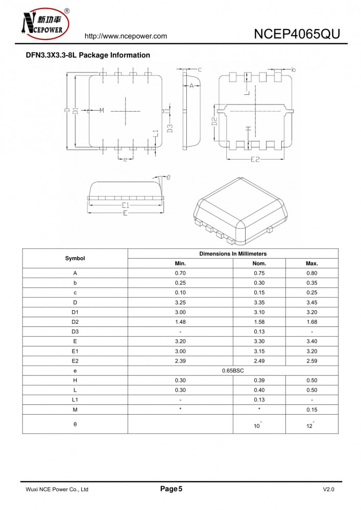NCEP4065QU datasheet page 5