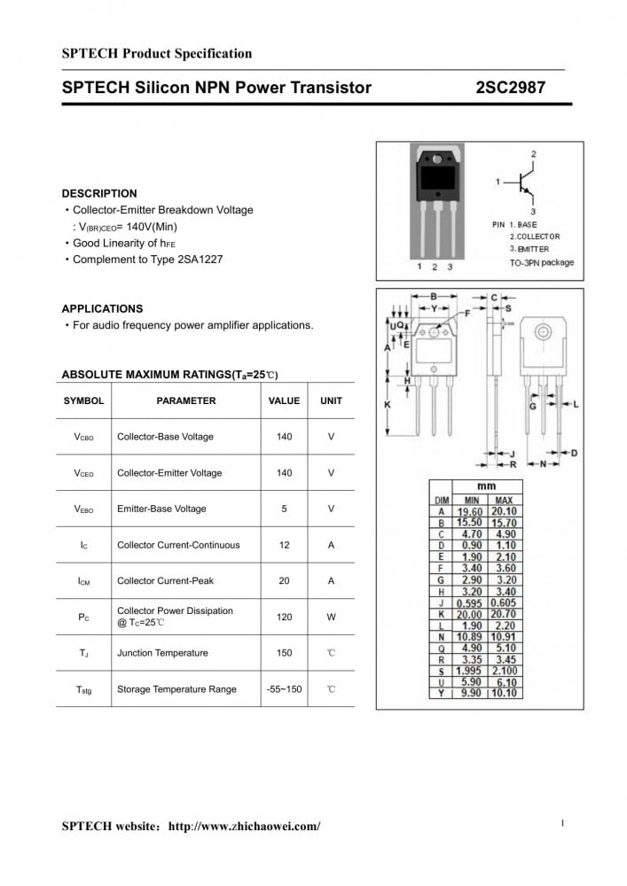 2SC2987 datasheet page 1