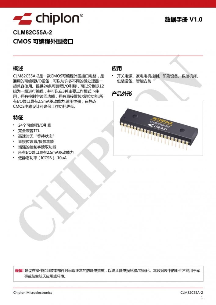CLM82C55A-2R3 datasheet page 1