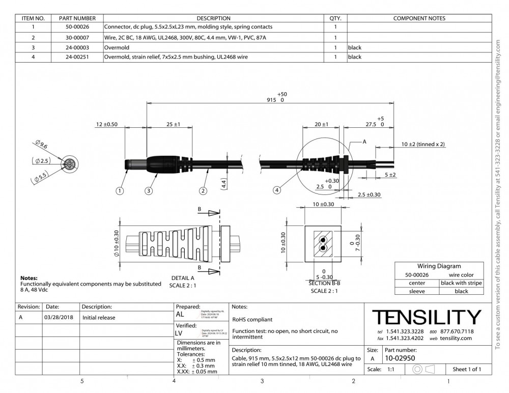 Tensility 10-02950 assembly drawing