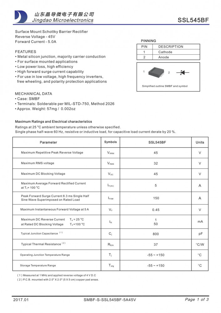 SSL545BF datasheet page 1