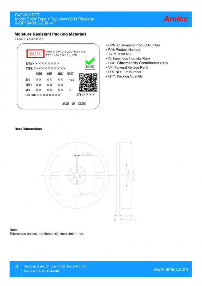 A-SP194B1C-C00-4T approval sheet page 8