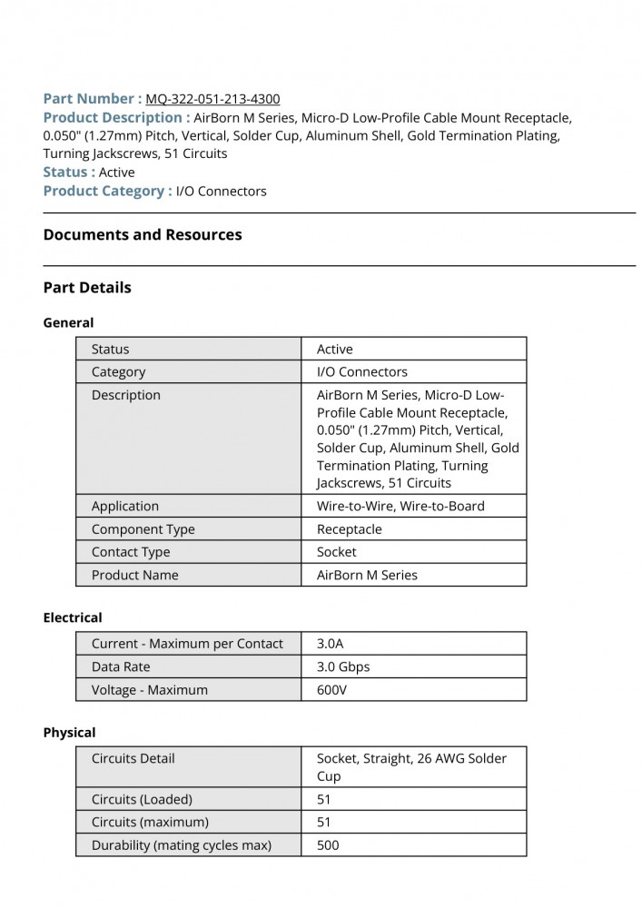 MQ-322-051-213-4300 technical document page 1