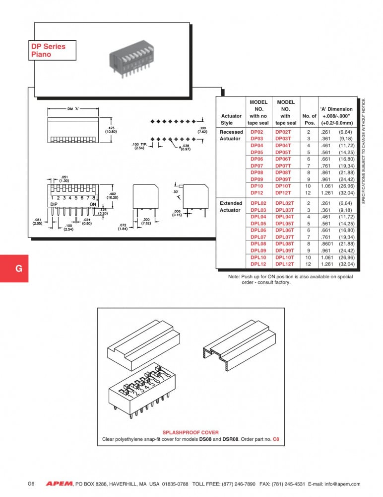APEM DIP switch catalog page 6