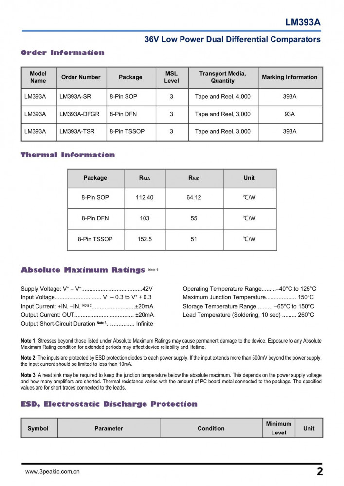 LM393A-SR datasheet page 2