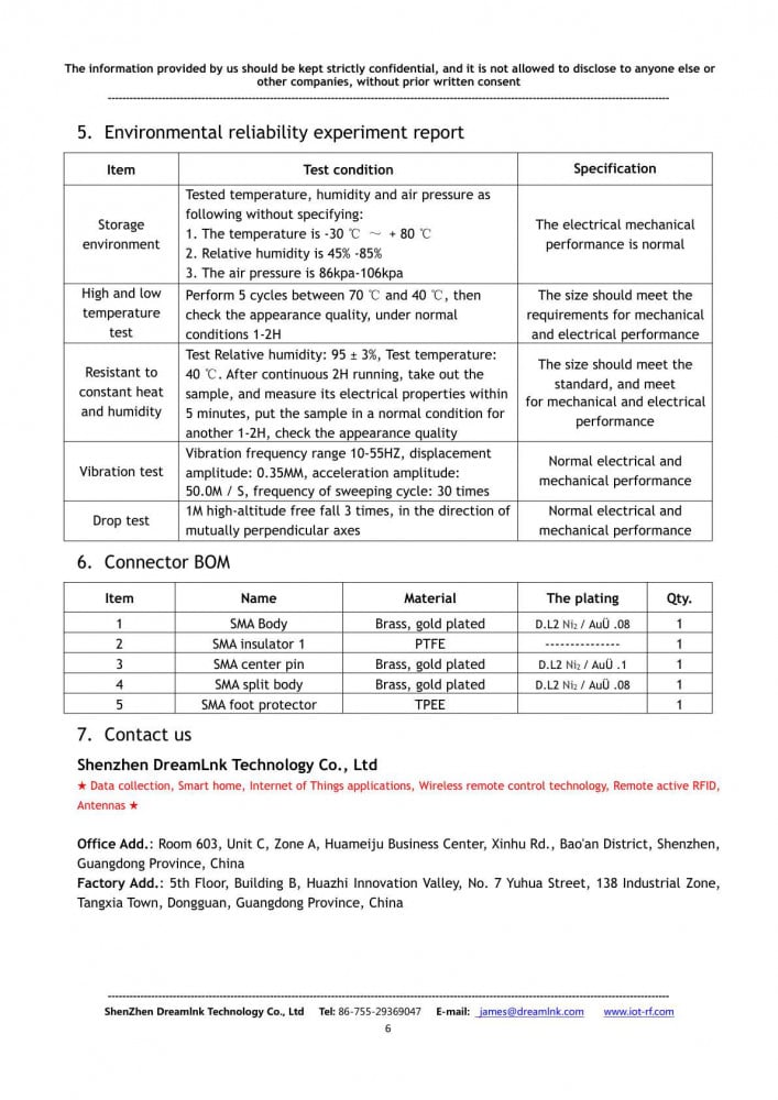 W11-2.4G reliability and connector BOM page
