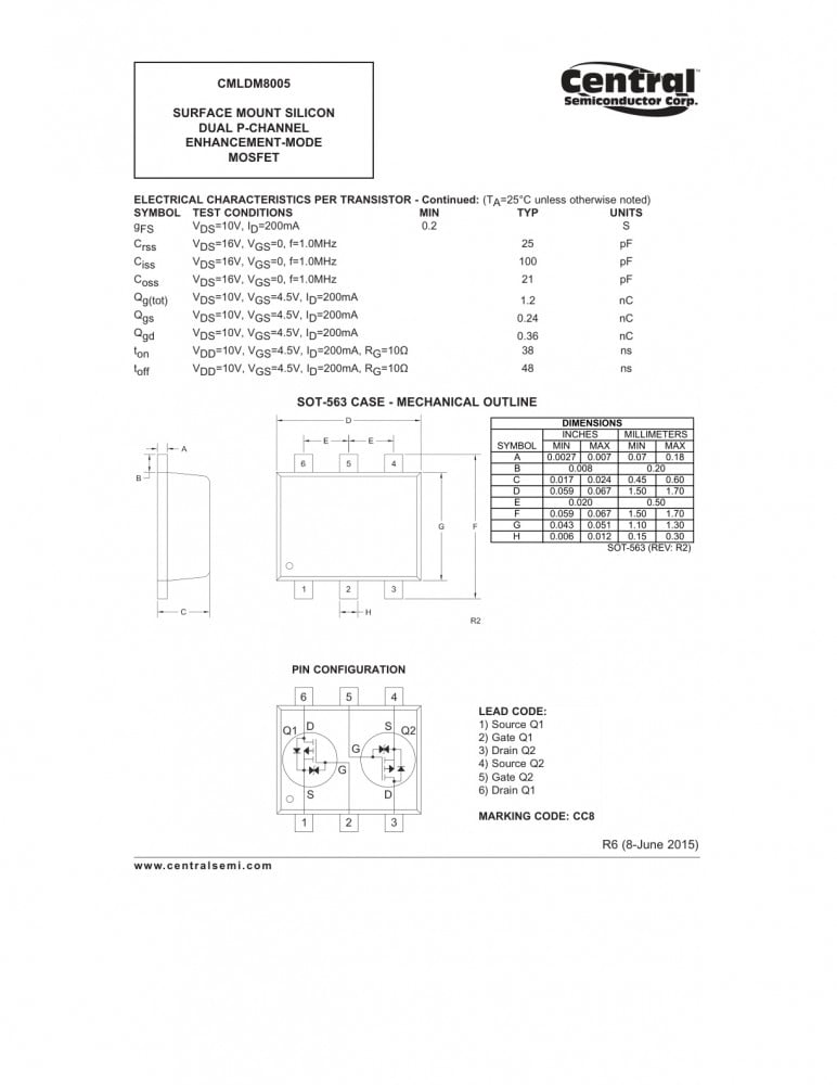 CMLDM8005 datasheet page 2