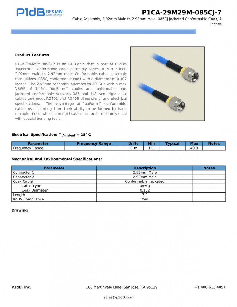 P1CA-29M29M-085CJ-7 product visual, page 1