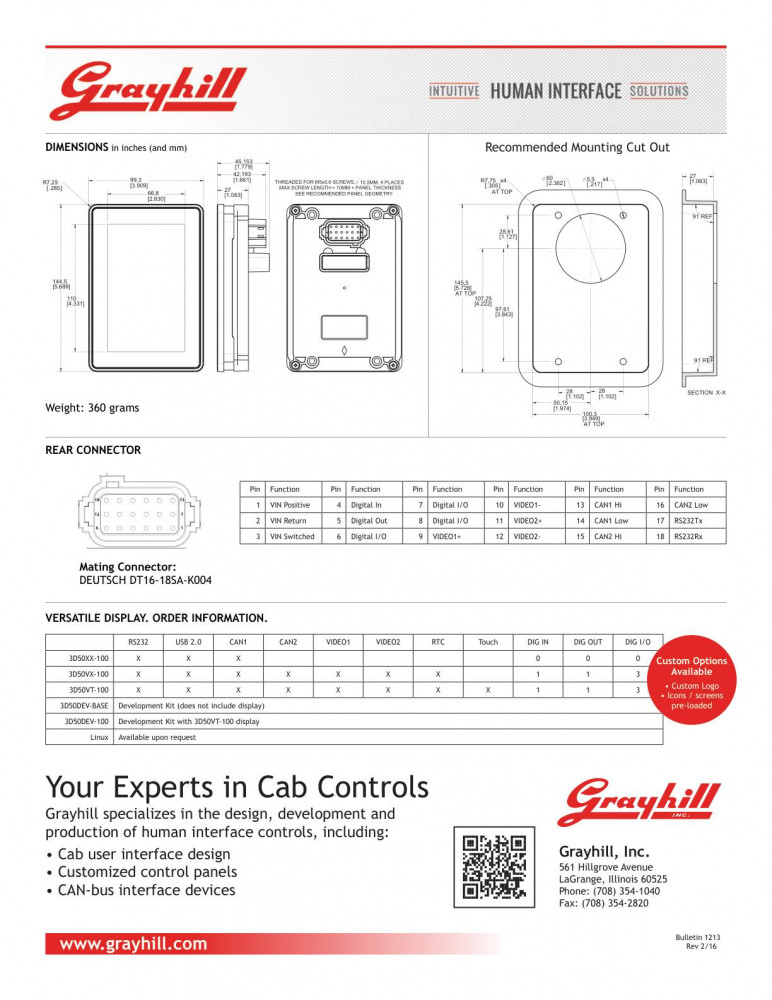 Grayhill 3D50XX-100 technical document page 4