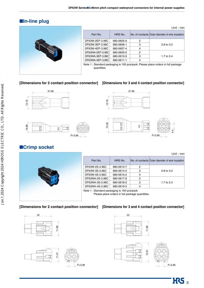 HRS DF63W series datasheet page 3