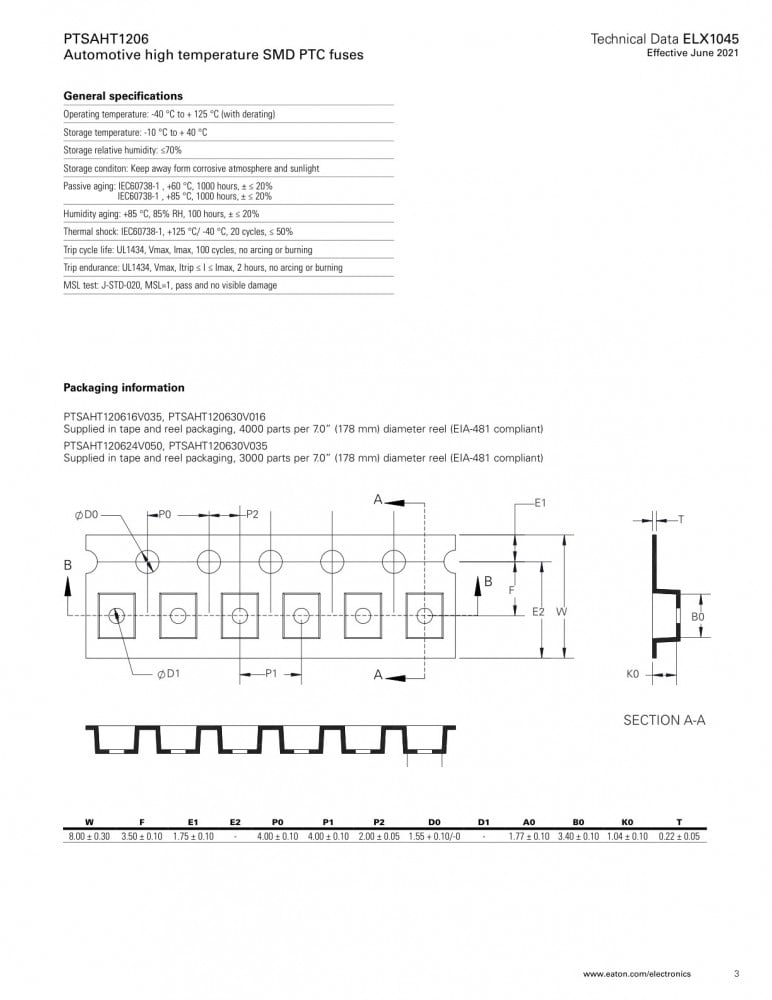 EATON PTSAHT120630V016 datasheet page 3