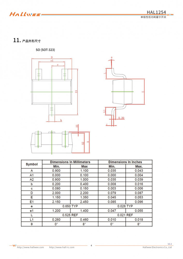 HAL1254 datasheet page 4