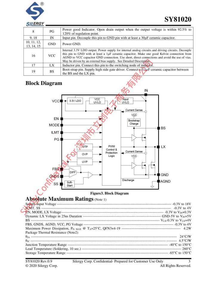 SY81020VDC datasheet page 3